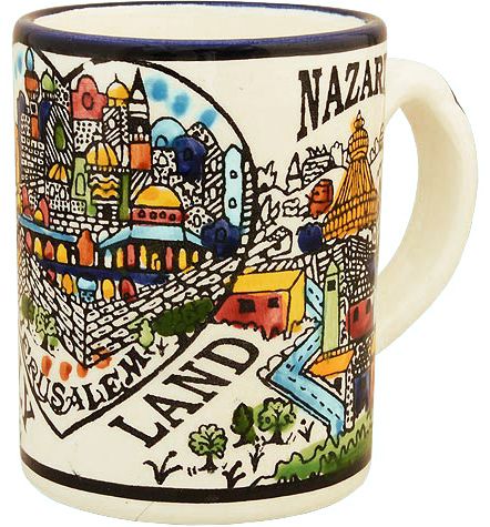 Large Holy Land Ceramic Mug - The Jerusalem Gift Shop
