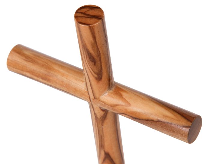 Olive Wood Standing Cross Round Base - Made in Bethlehem - The ...