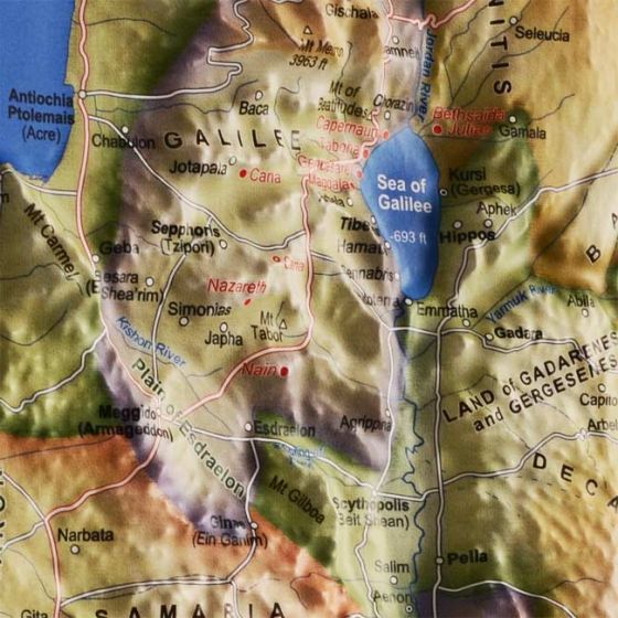 Raised-Relief 3D Map of the Holy Land in time of Jesus - The Jerusalem ...