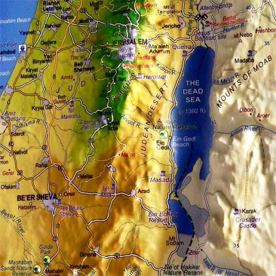 Raised-Relief 3D Map of the Holy Land - Footsteps of Jesus - The ...